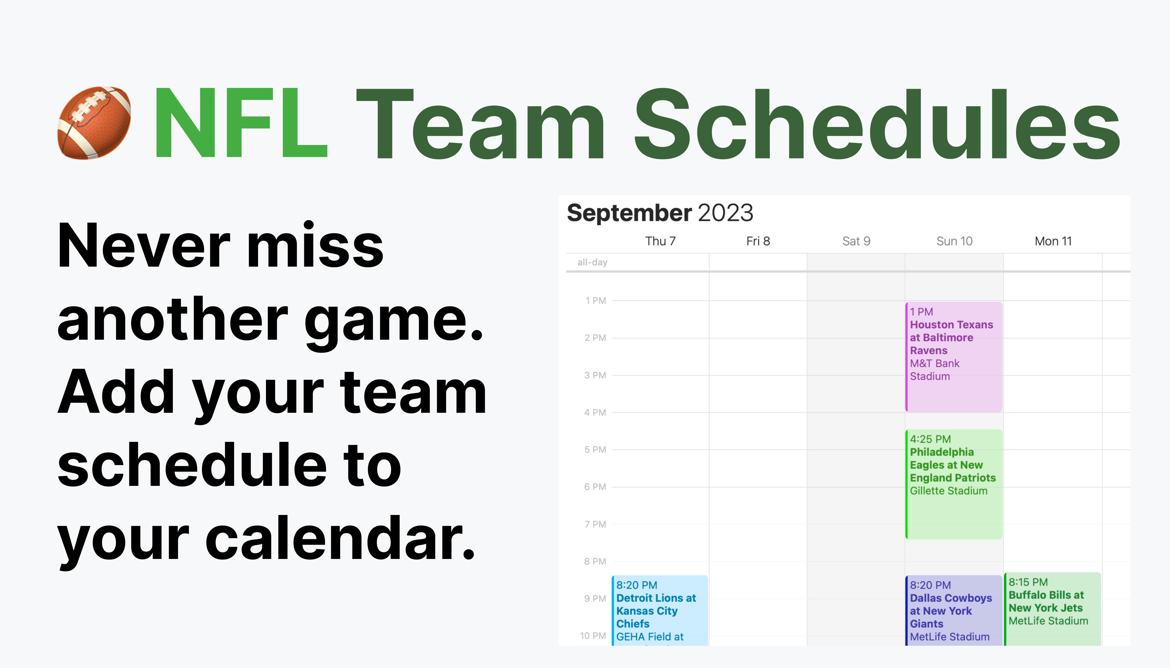 NFL Team Schedules